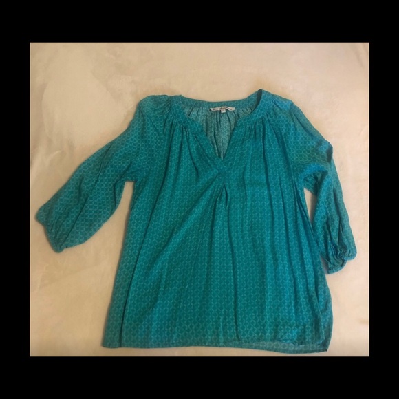 Ava Christine | Tops | Ava Christine Teal Blue Top 34 Sleeve V Neck ...